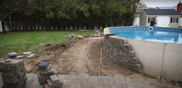 Pool pavers, installing pavers patio around an above ground pool ...