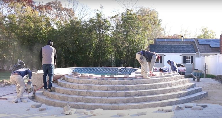 Pool pavers, installing pavers patio around an above ground pool ...
